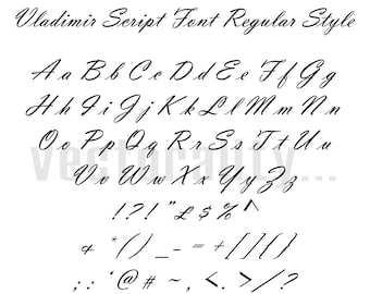 Vladimir Script Font - Etsy
