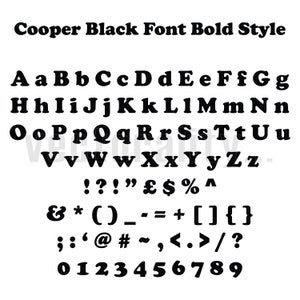 Cooper Black Font Svg - Etsy