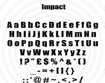 Impact Outline Font - Etsy