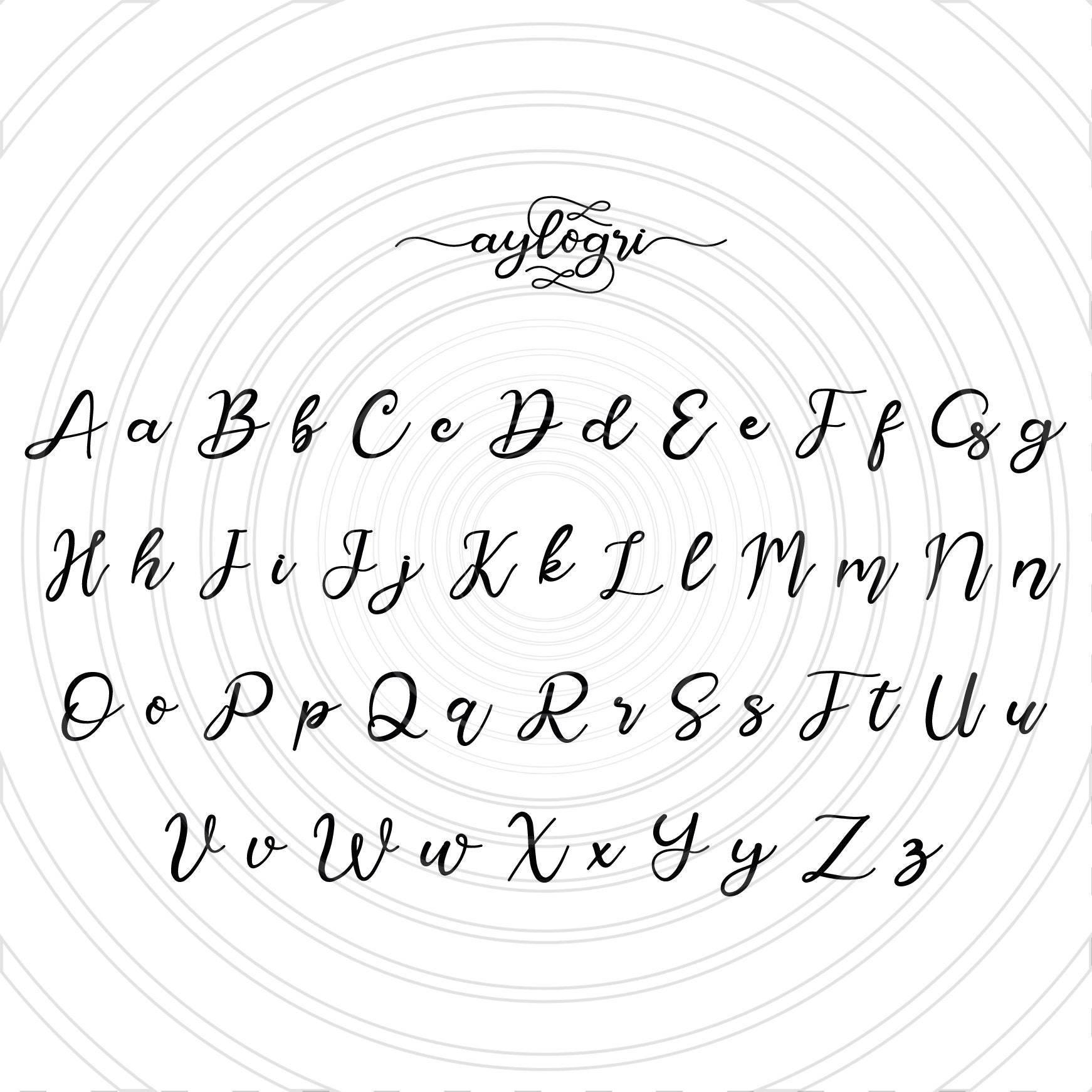 Cursive Calligraphy Fonts Alphabet