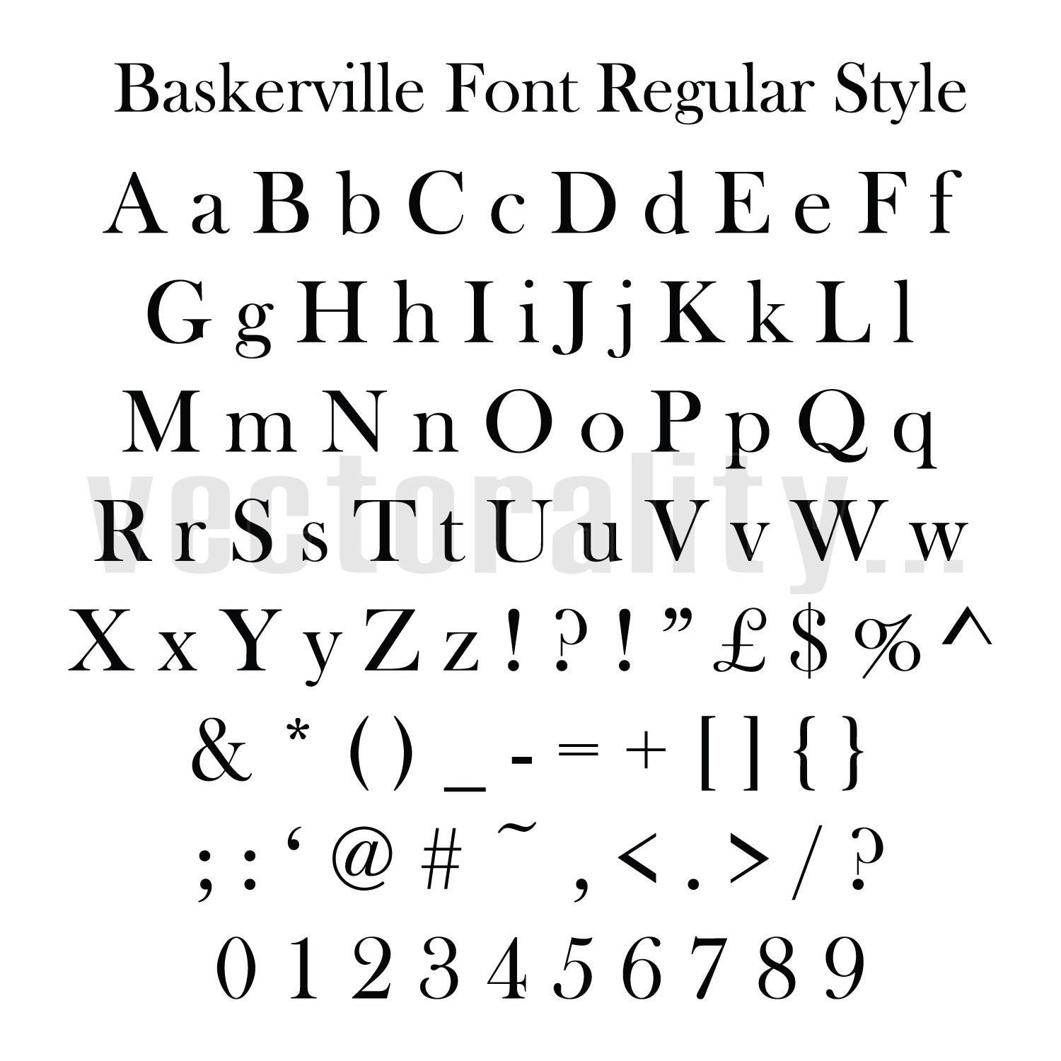 Georgia Font Regular Style Alphabet Letters Vector Art File Instant ...