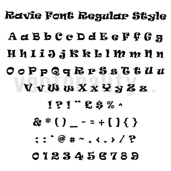 Ravie Font Regular Style Alphabet Reggae Letters Vector Art | Etsy
