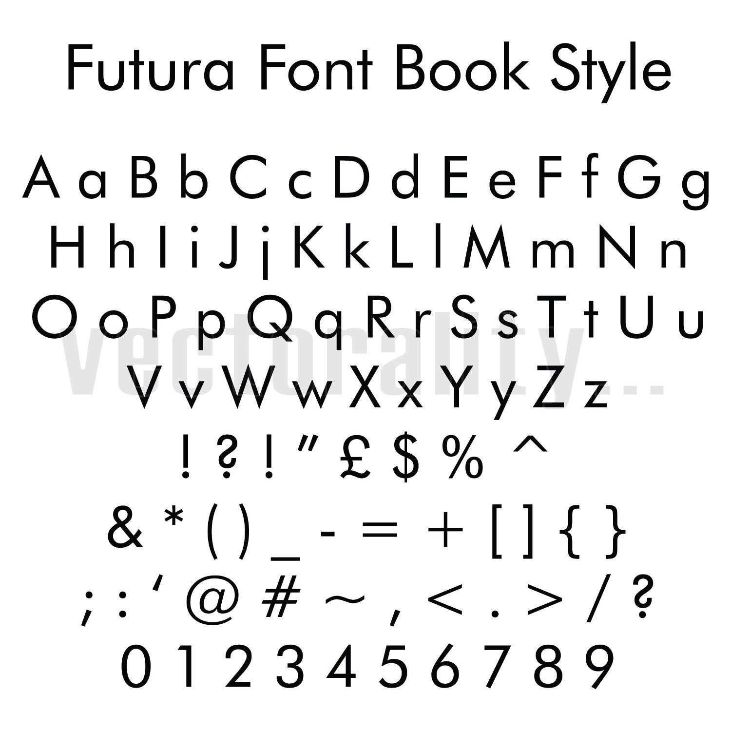 Futura Font Book Style Alphabet Letters Vector Art File | Etsy