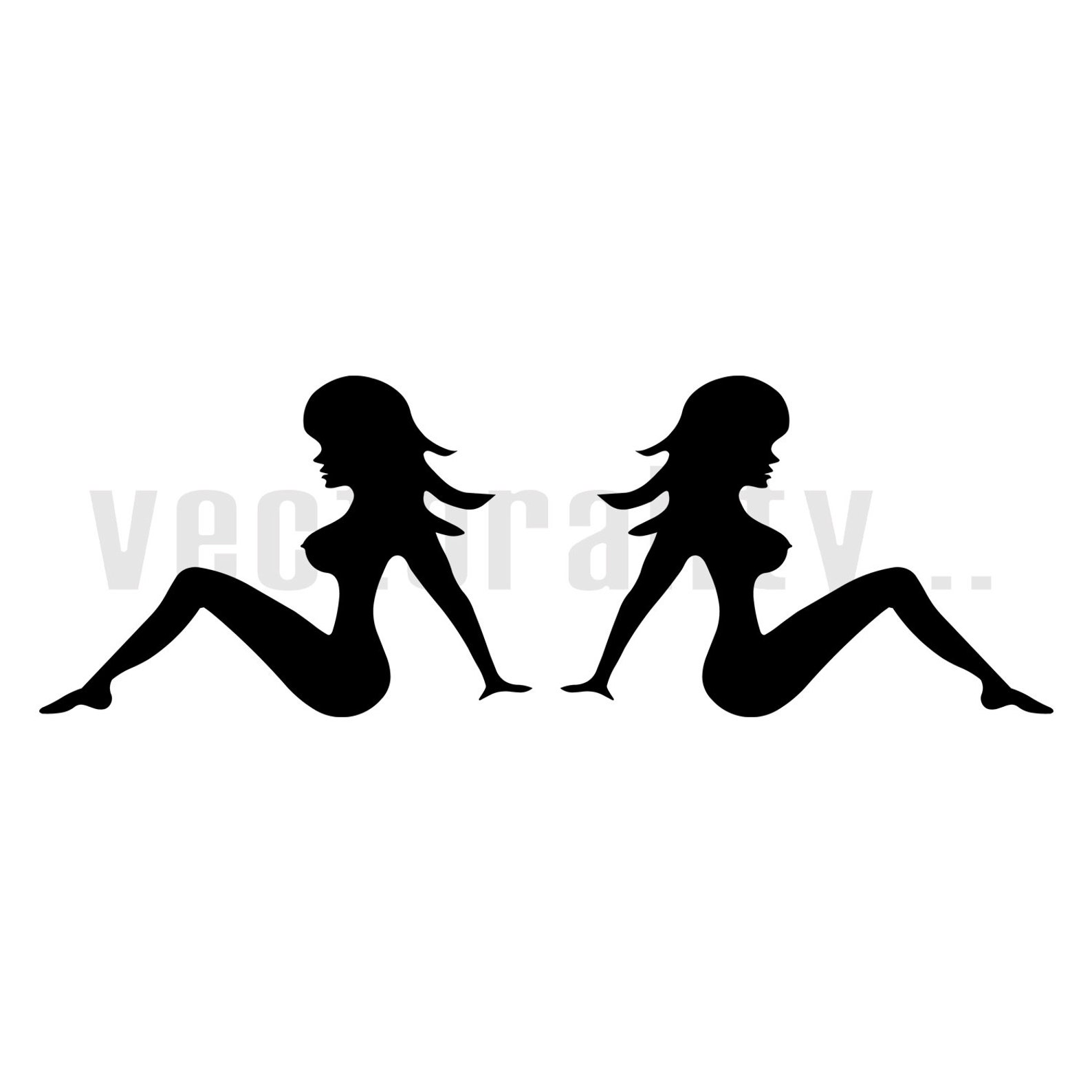 Trucker Mudflap Girl Woman Lady Sexy Vector Art File Instant Etsy