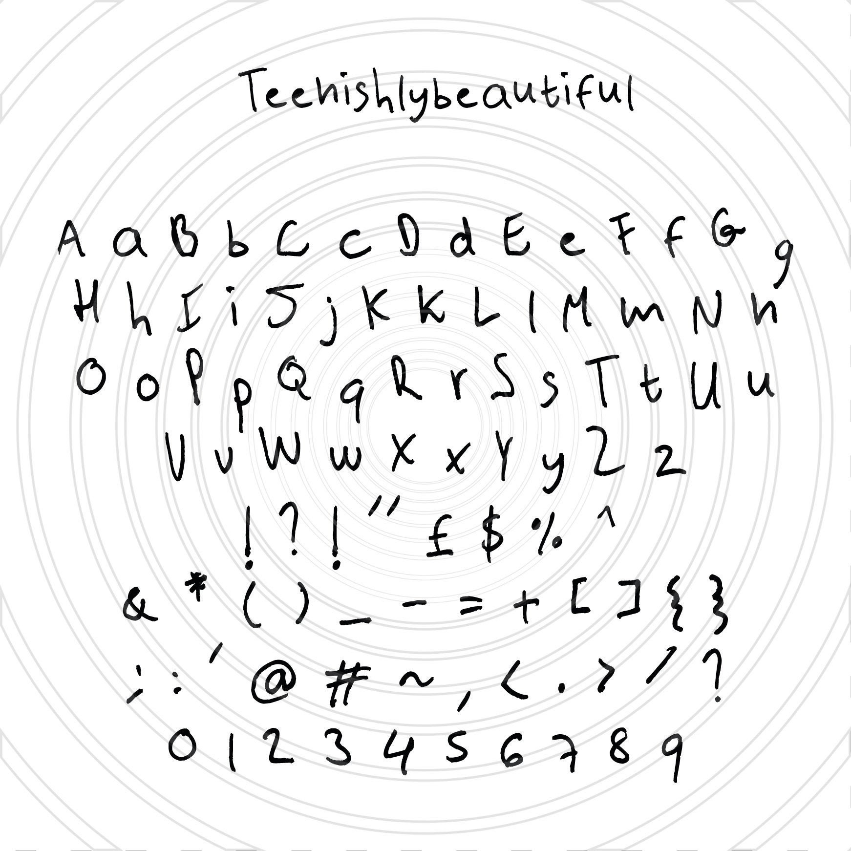 Handwriting Main Regular Handwriting Script Font Letters Vector Art ...