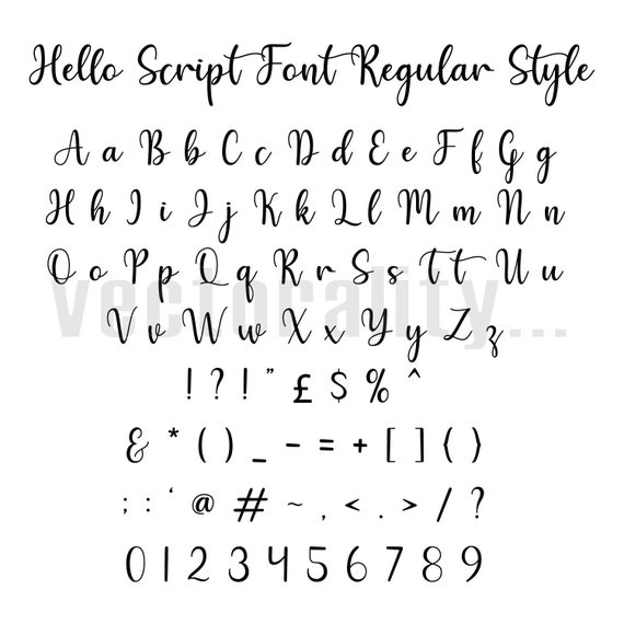 Script Font Styles Alphabet