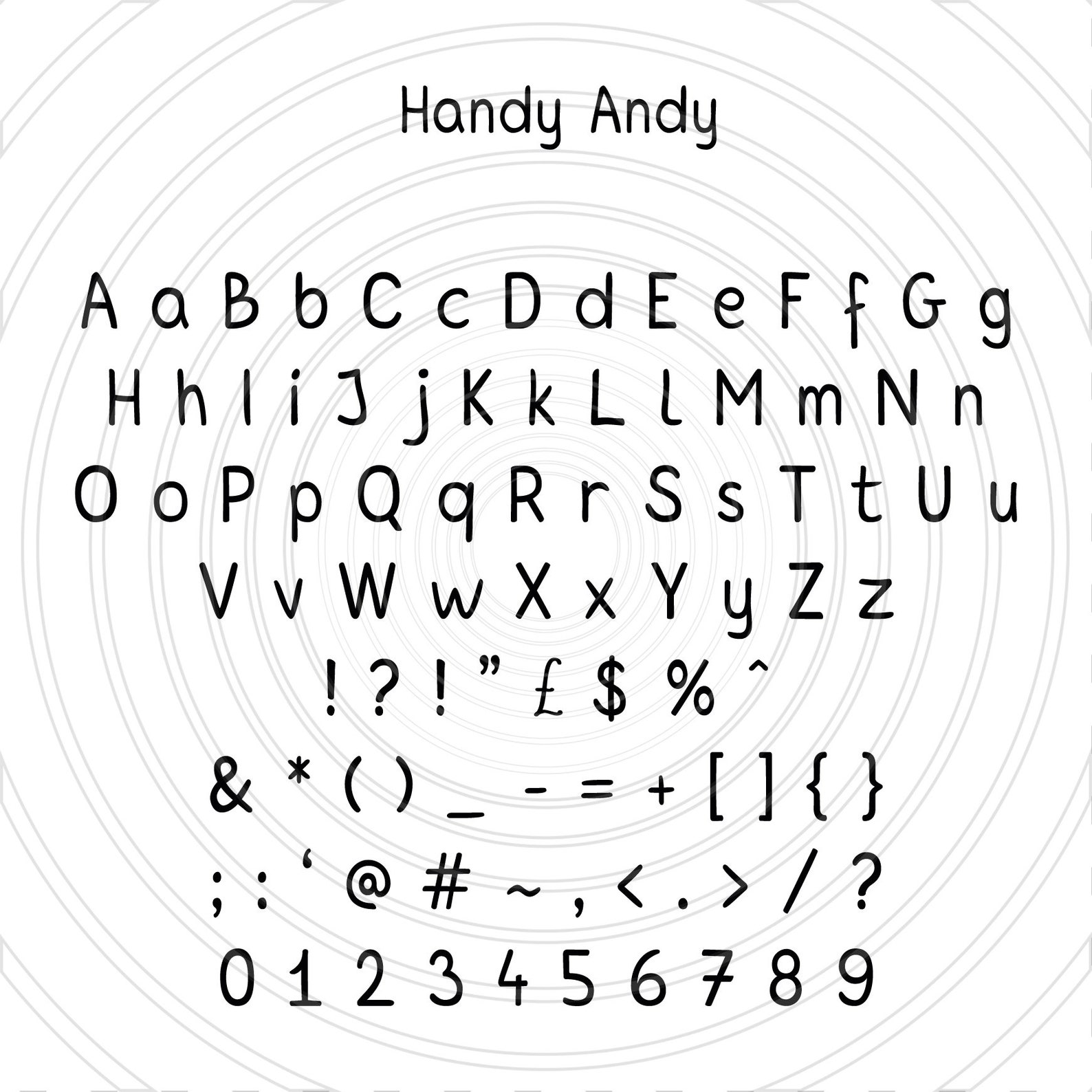 Handy Andy Handwriting Script Font Alphabet Numbers Letters | Etsy