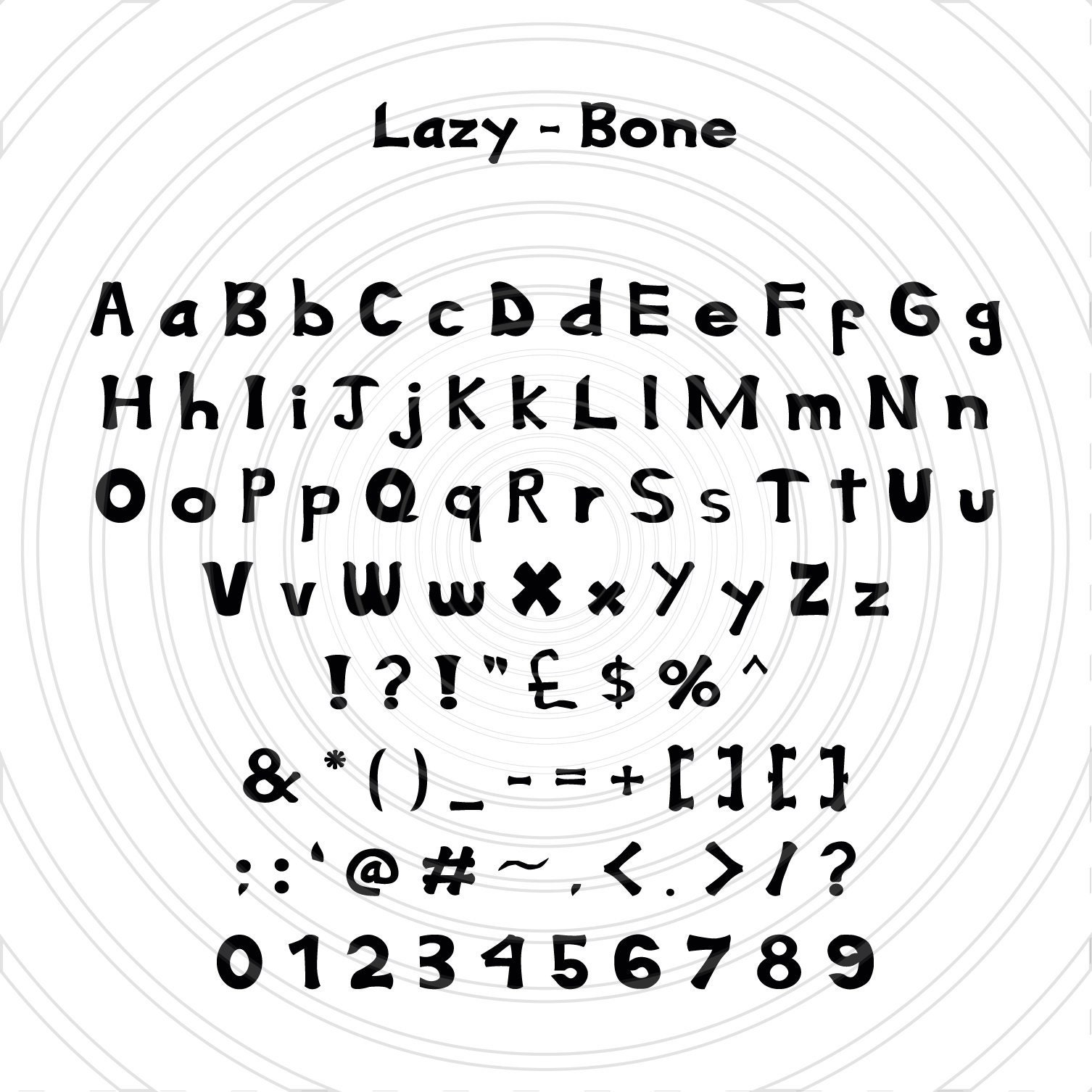 Paper, Party & Kids Lazy Bone Kids Fun Childrens Font Alphabet Numbers ...