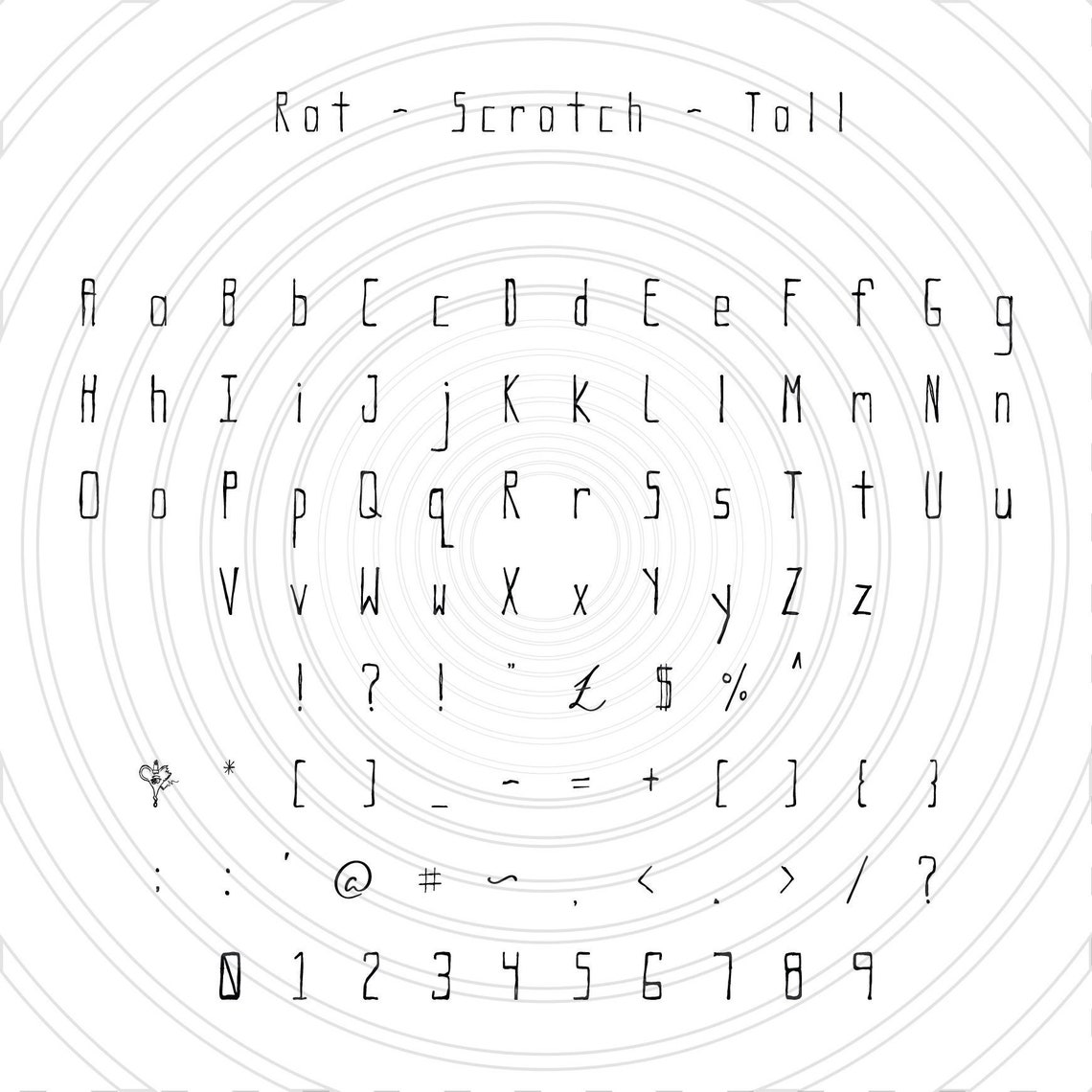 Rat Scratch Tall Handwriting Script Font Alphabet Letters | Etsy