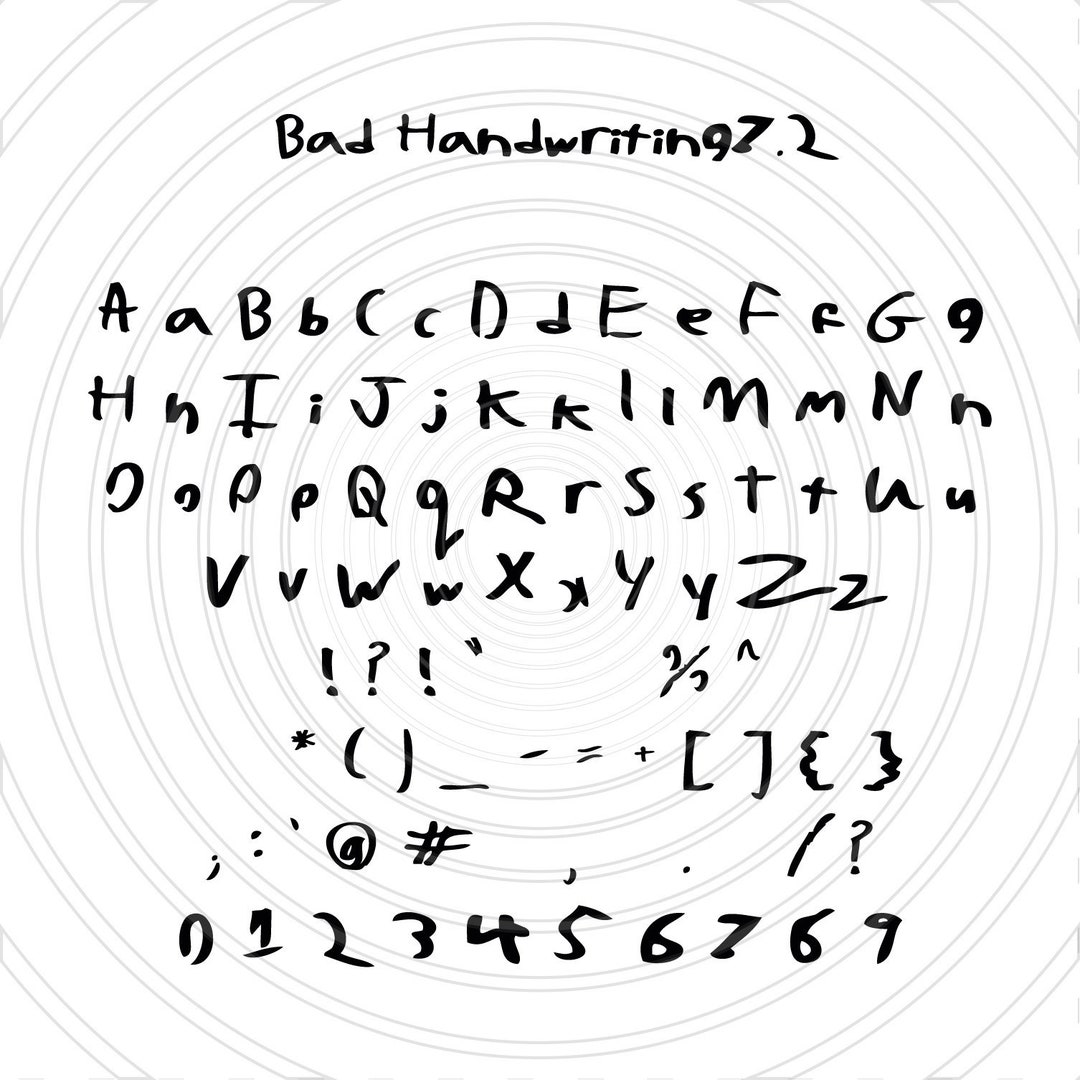 Bad Handwriting7.2 Handwriting Script Font Alphabet Letters - Etsy