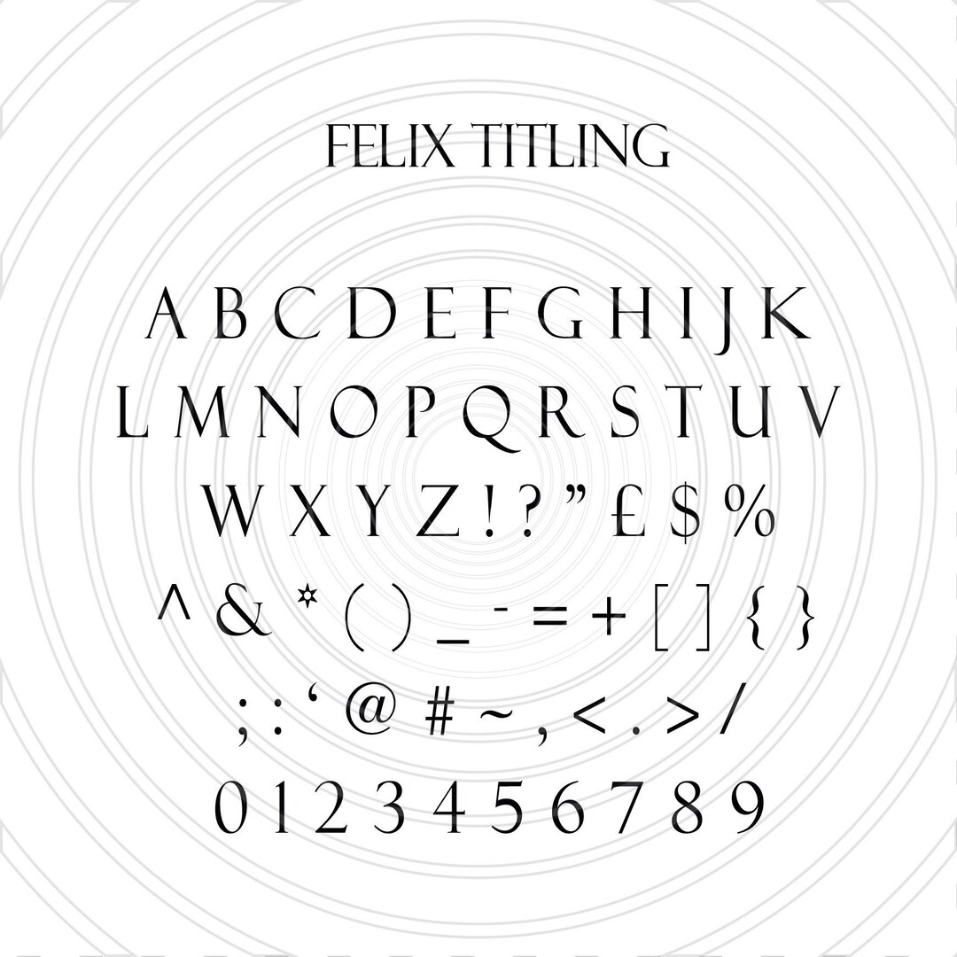 Felix Titling Serif Classic Look Retro Vintage Installable - Etsy