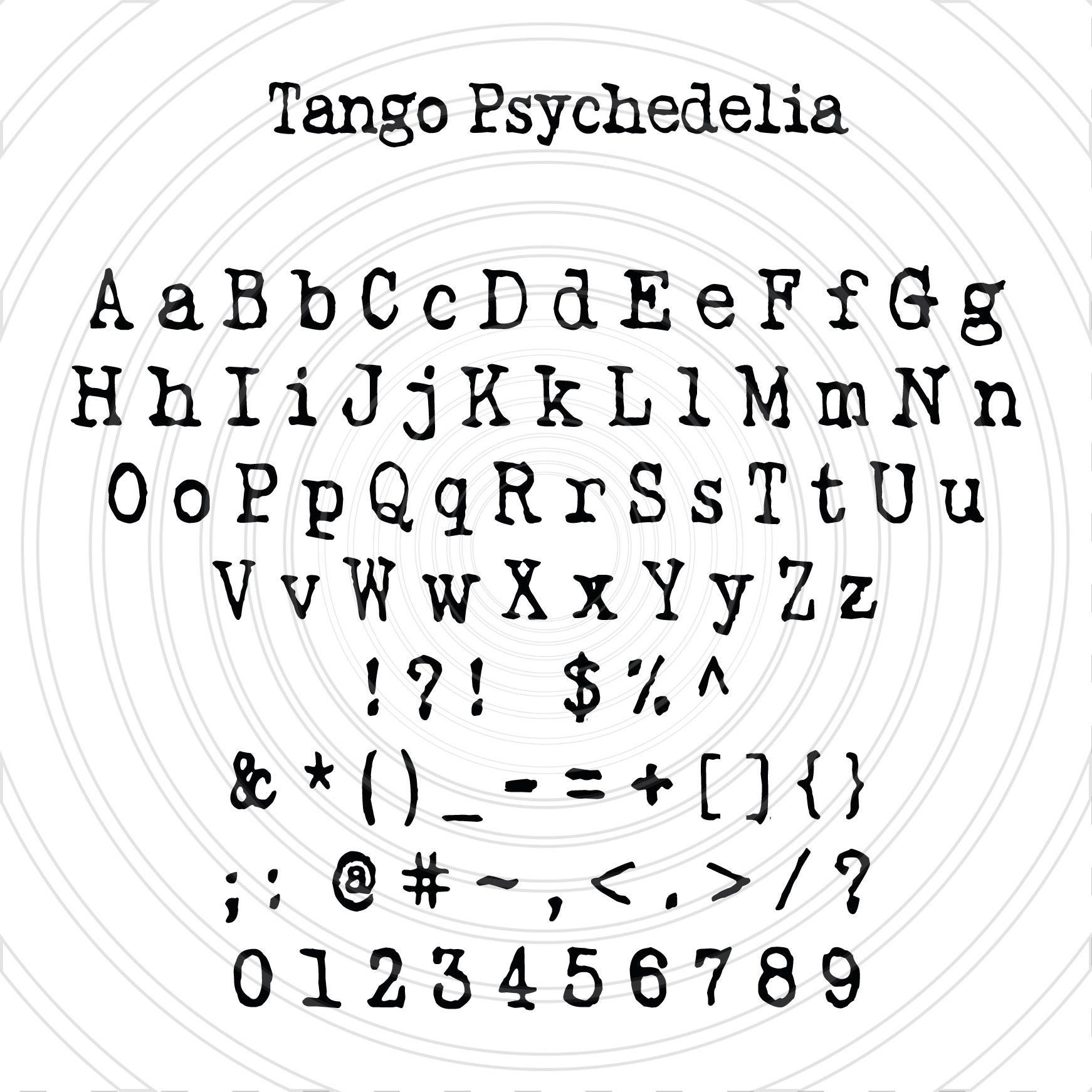Tango Psychedelia Typewriter Style Alphabet Numbers Vector Art - Etsy