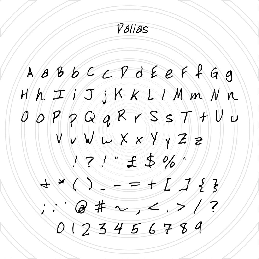 Dallas Handwriting Hand Script Font Alphabet Numbers Letters - Etsy