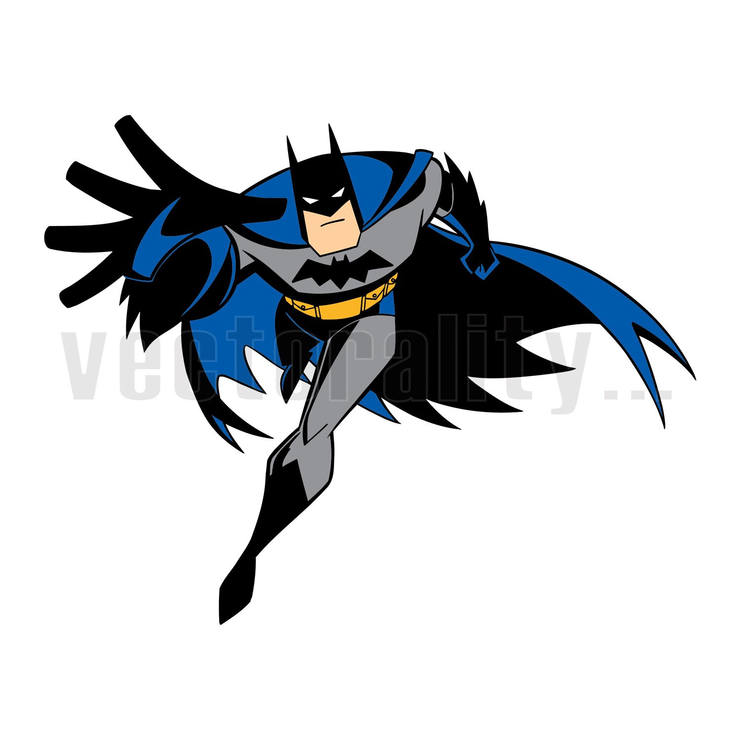 Batman Comic Book Super Hero Figure Bat Vector Art Instant | Etsy