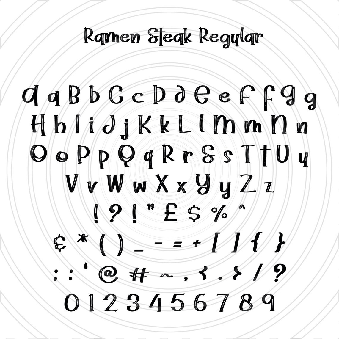 Ramen Steak Regular Handwriting Script Font Alphabet Letters - Etsy
