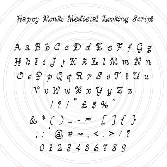 Monk Calligraphy Alphabet