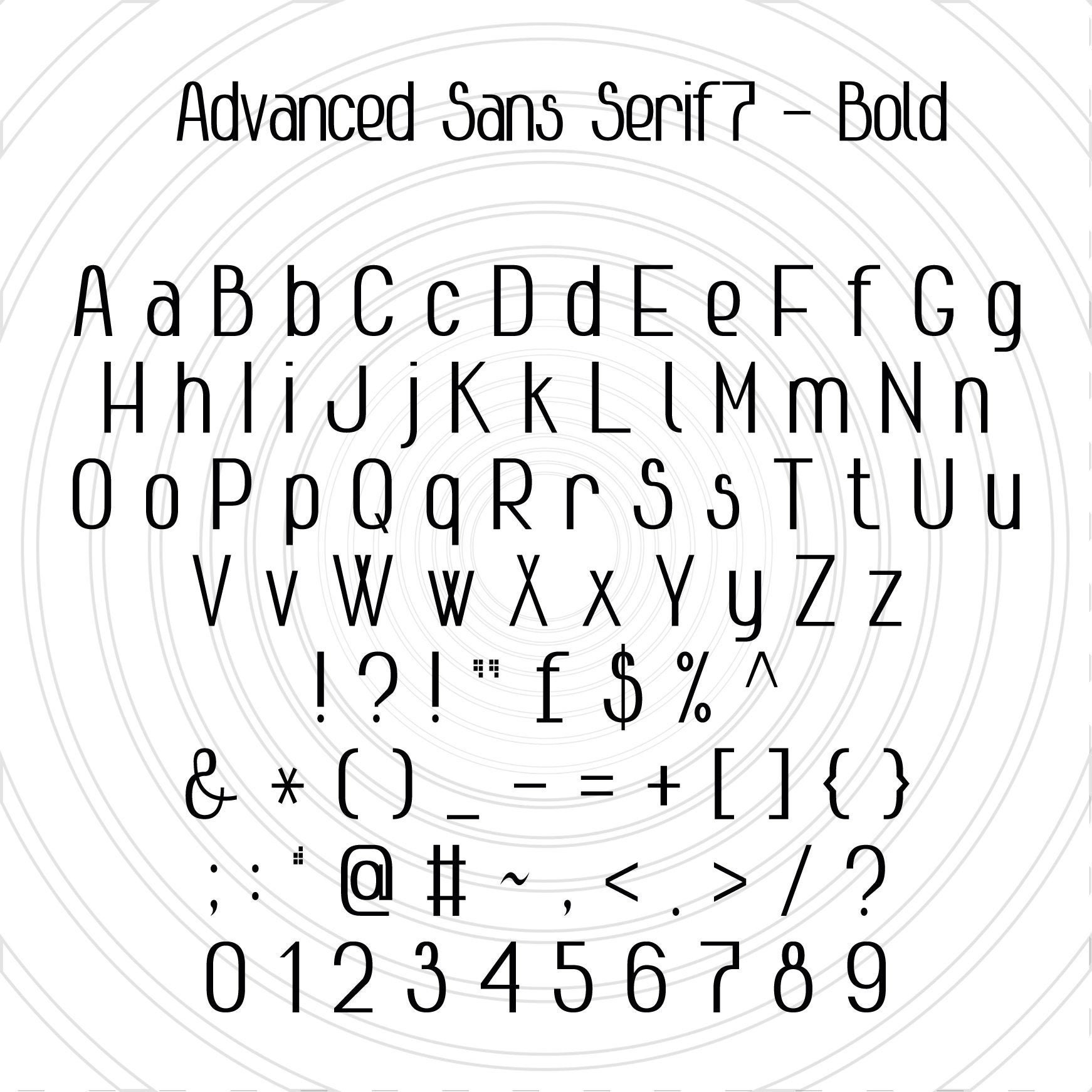 Advanced 7 Bold Sans Serif Alphabet Letters Vector Art File Instant ...