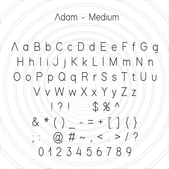 Adam Medium Sans Serif Alphabet Numbers Letters Vector Art File Instant ...