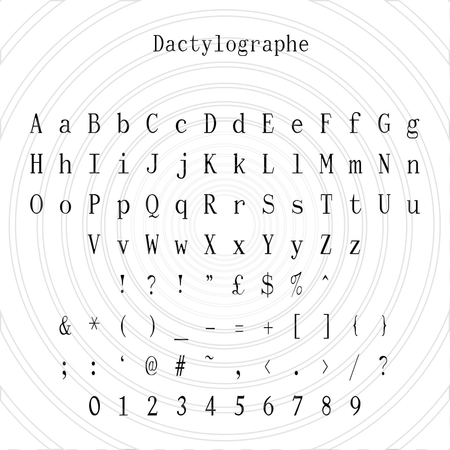 Dactylographe Serif Alphabet Numbers Letters Vector Art File - Etsy