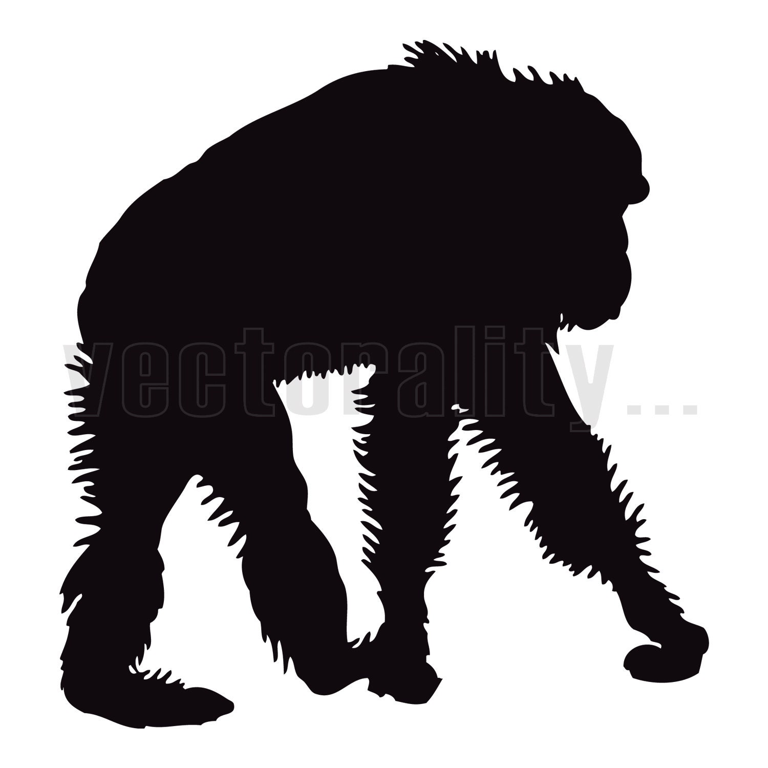 Chimp Chimpanzee Ape Monkey Silhouette Outline Pack Vector Art - Etsy