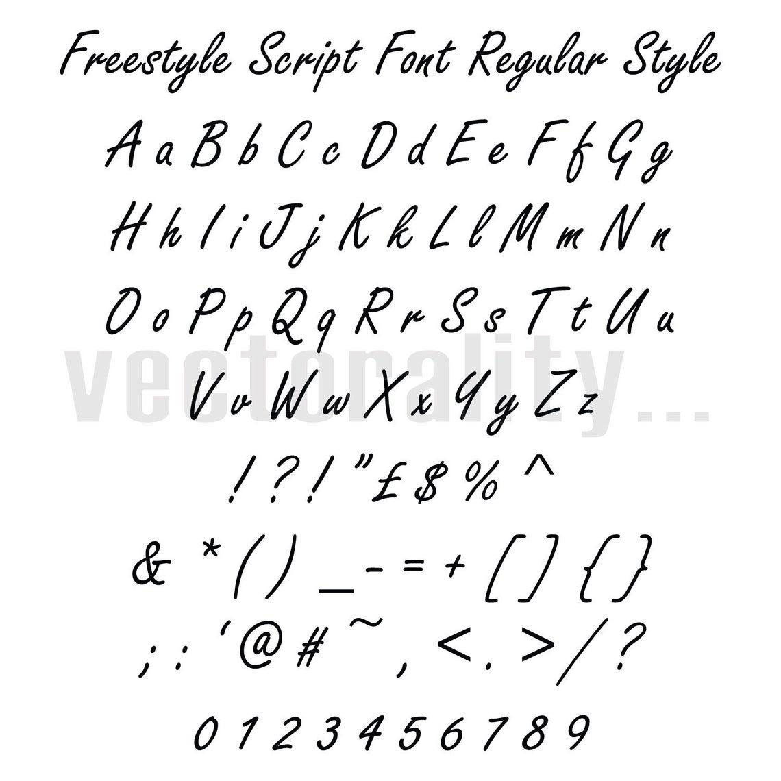 Freestyle Script Font Regular Style Alphabet Letters Vector - Etsy