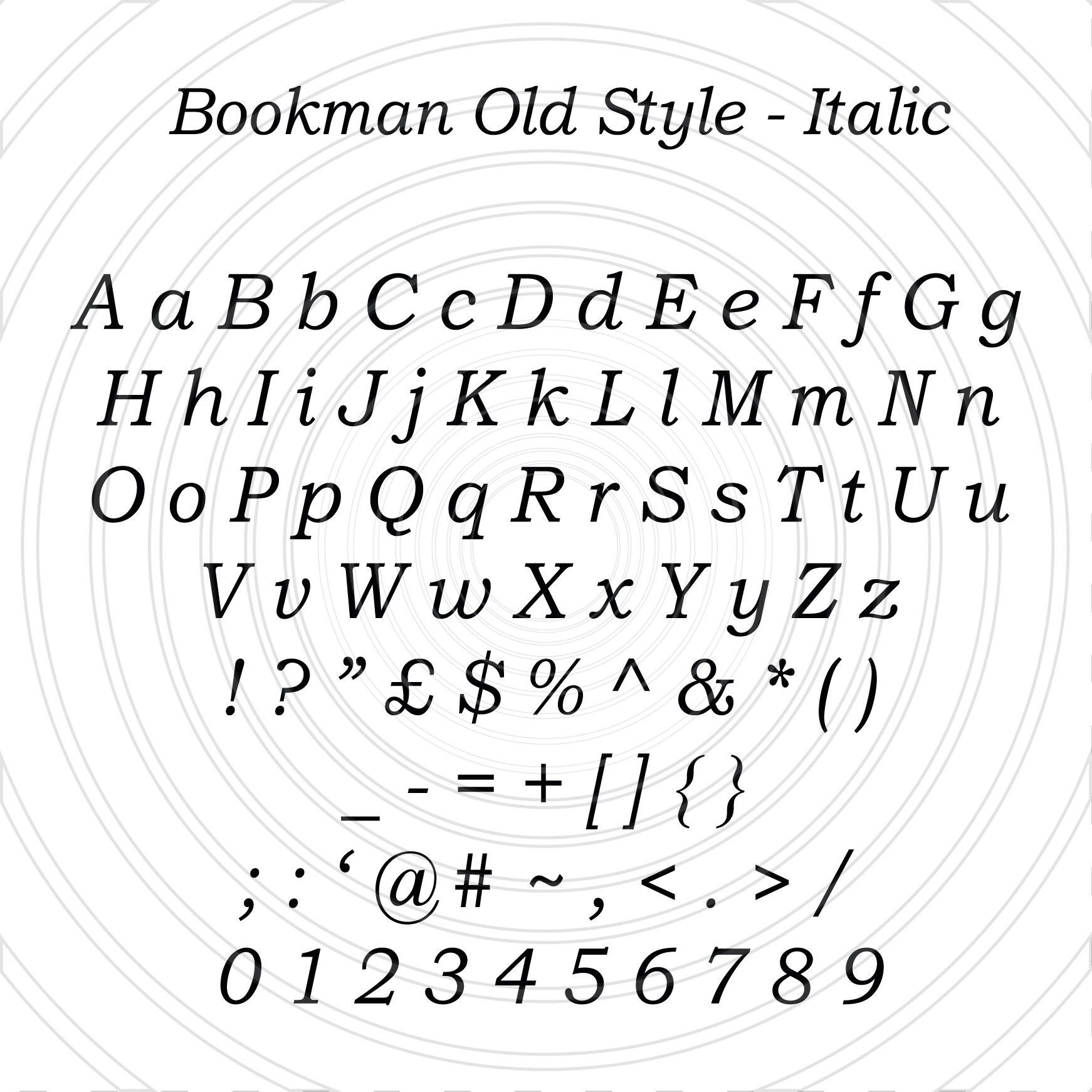 Bookman Font