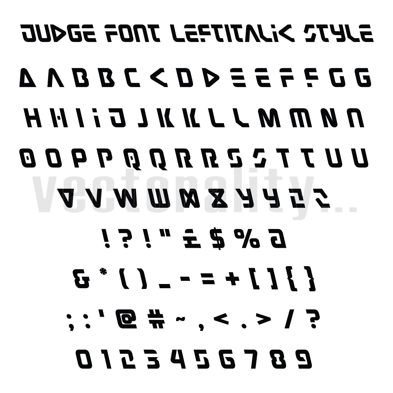 Judge Font Leftitalic Style Alphabet Numbers Letters Vector | Etsy