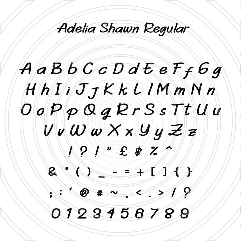 Adelia Shawn Regular Handwriting Script Font Alphabet Letters - Etsy