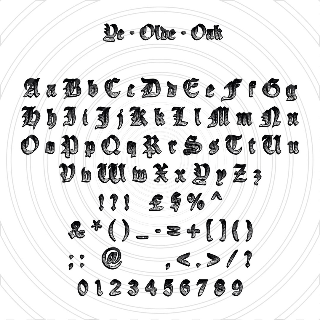 Ye Olde Oak Ye Olde Text Medieval Alphabet Letters Vector Art - Etsy