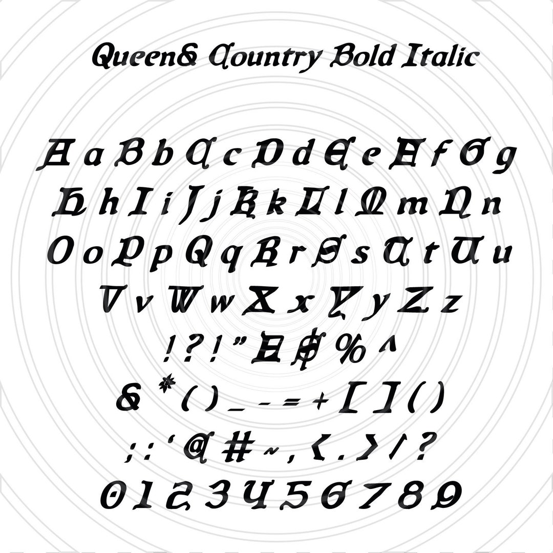 Queen & Country Bold Italic Ye Olde Text Medieval Alphabet - Etsy