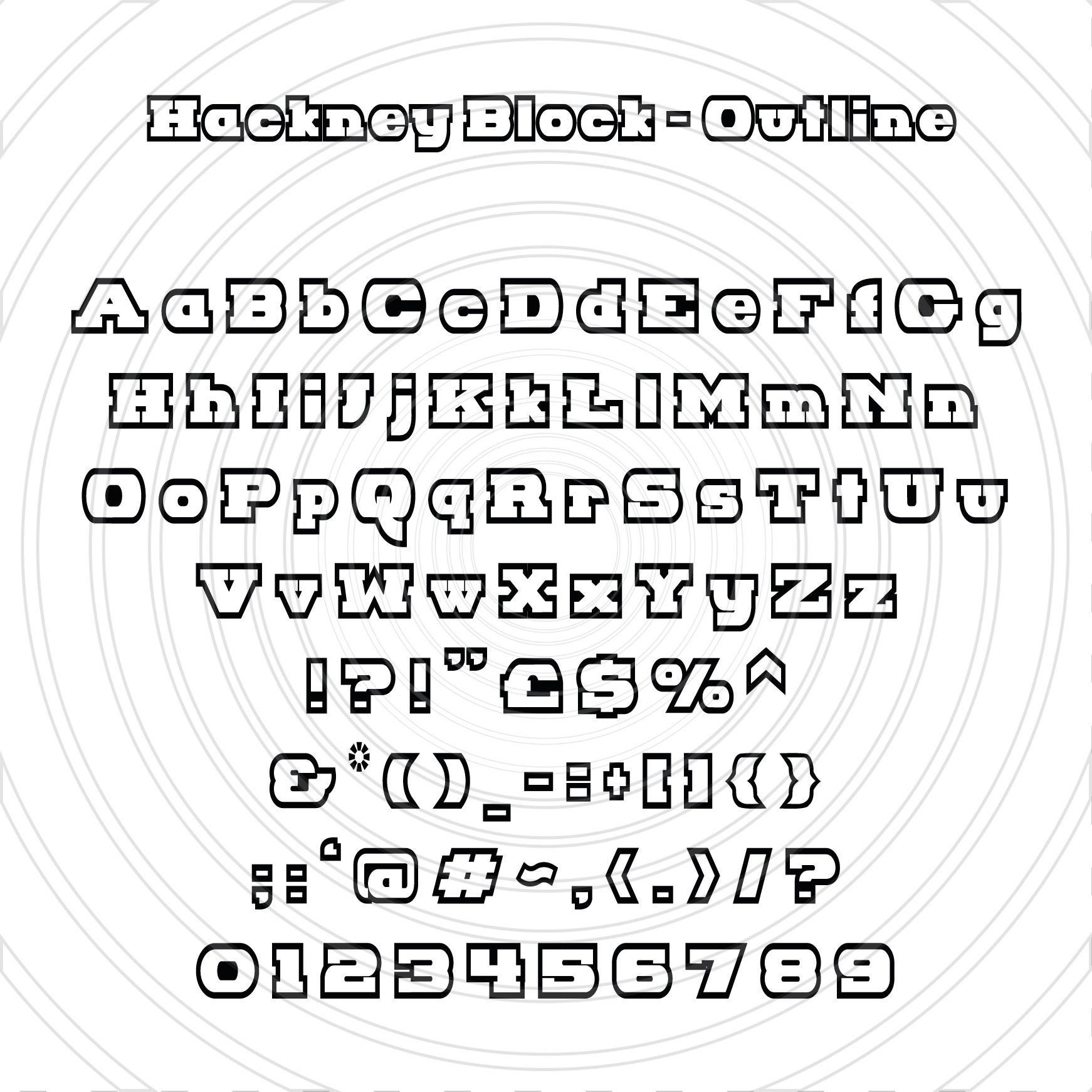 Hackney Block Outline Retro Vintage 60s 70s 80s Font Numbers - Etsy