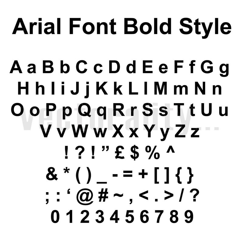 Arial Font Bold Style Alphabet Numbers Letters Vector Art File Etsy arial-font-bold-style-alphabet-numbers-letters-vector-art-file-etsy