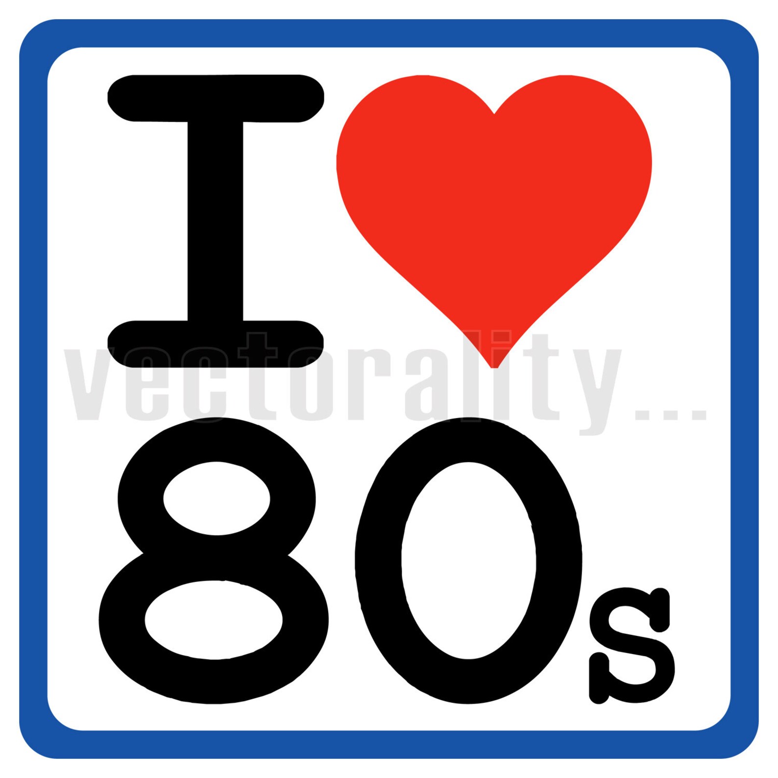I Heart Love 80's 80s Eighties Child Vector Art File - Etsy