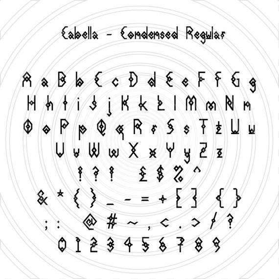 Cabella Condensed Regular SciFi Future Space Alien Font Alphabet Vector ...