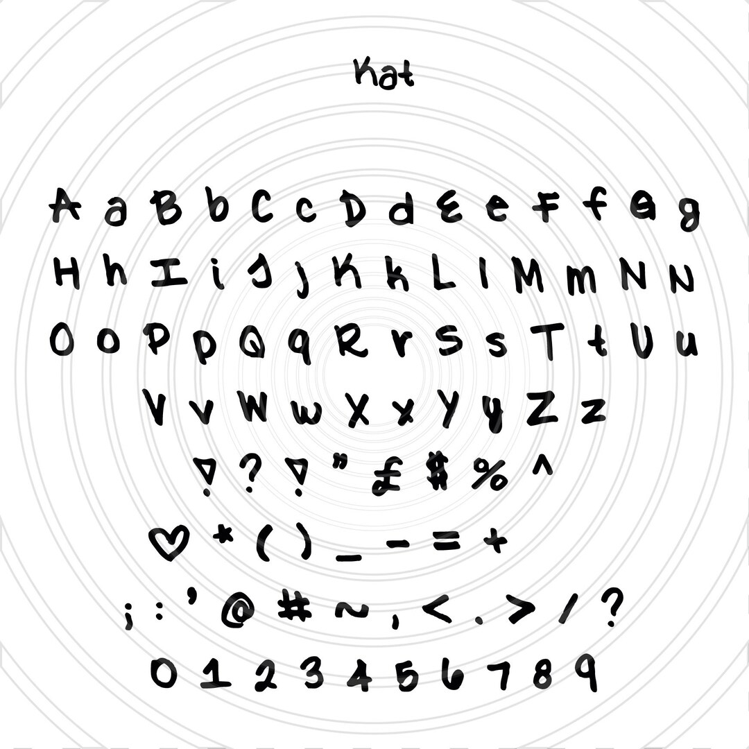 Kat Handwriting Script Font Alphabet Numbers Letters Vector - Etsy