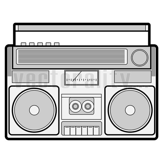 80s Boombox Vector