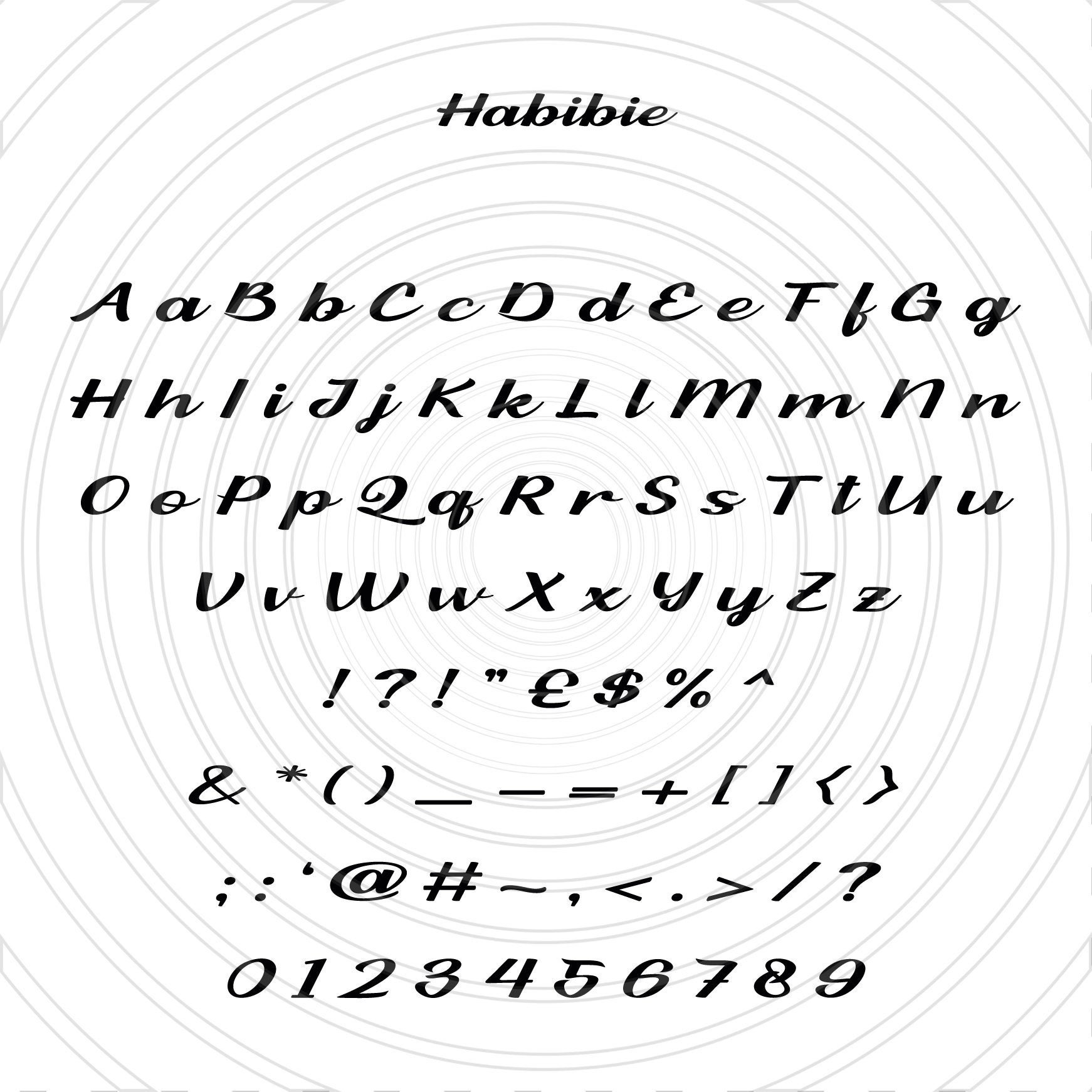 Habibie Script Hand Calligraphy Font Alphabet Numbers Letters - Etsy
