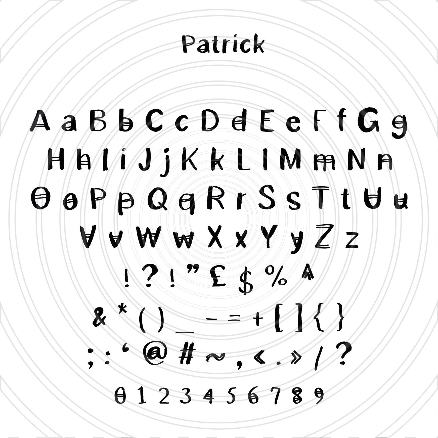 Patrick Handwriting Script Font Alphabet Numbers Letters | Etsy