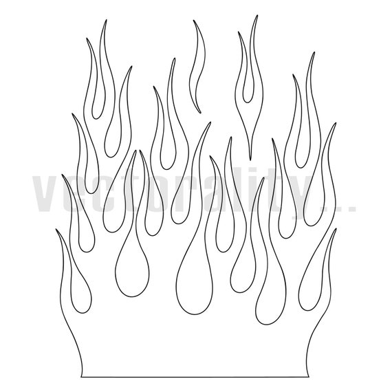 Hot Rod Flames Stencil