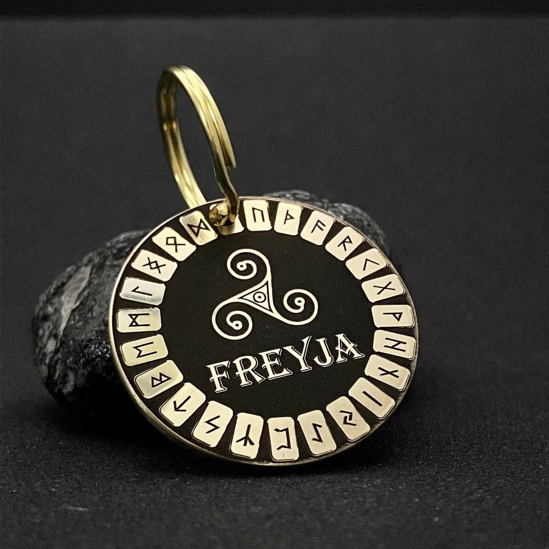Dog Tag Dog Tag Freya Dog Tags Futark Hand Stamped Dog - Etsy