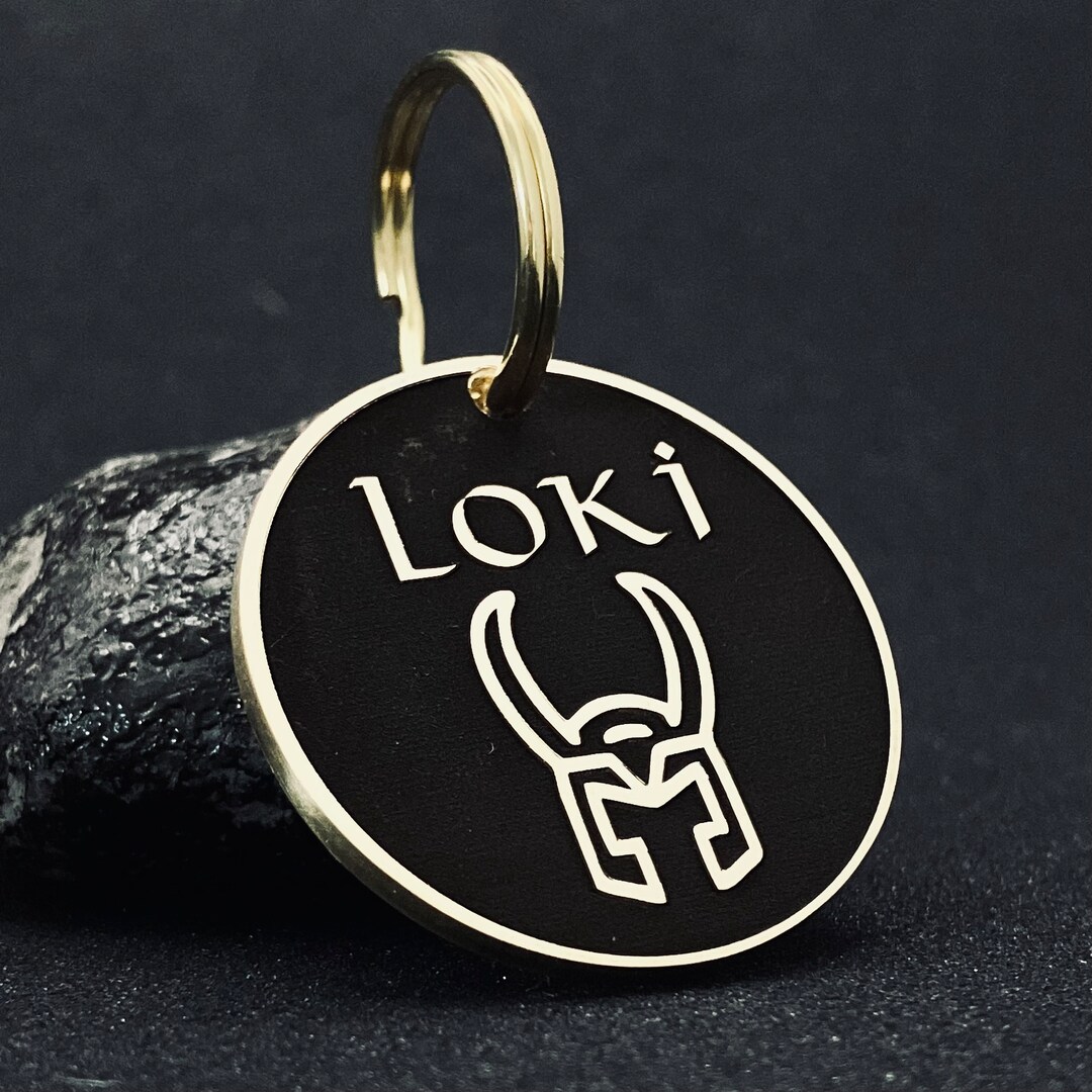 Dog Tag Dog Tag Loki Dog Tags Futark Hand Stamped Dog Tag Horn of Odin ...