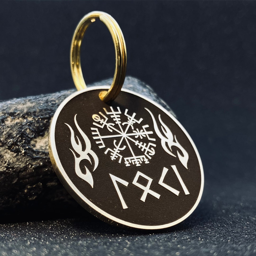 Dog Tag Dog Tag Loki Dog Tags Futark Hand Stamped Dog Tag Horn of Odin ...