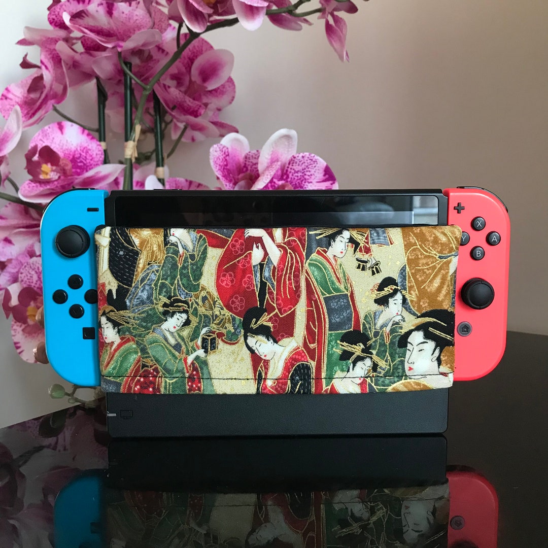 Nintendo Switch Dock Sock -"geisha Gang" Printed Japanese Linen Switch ...