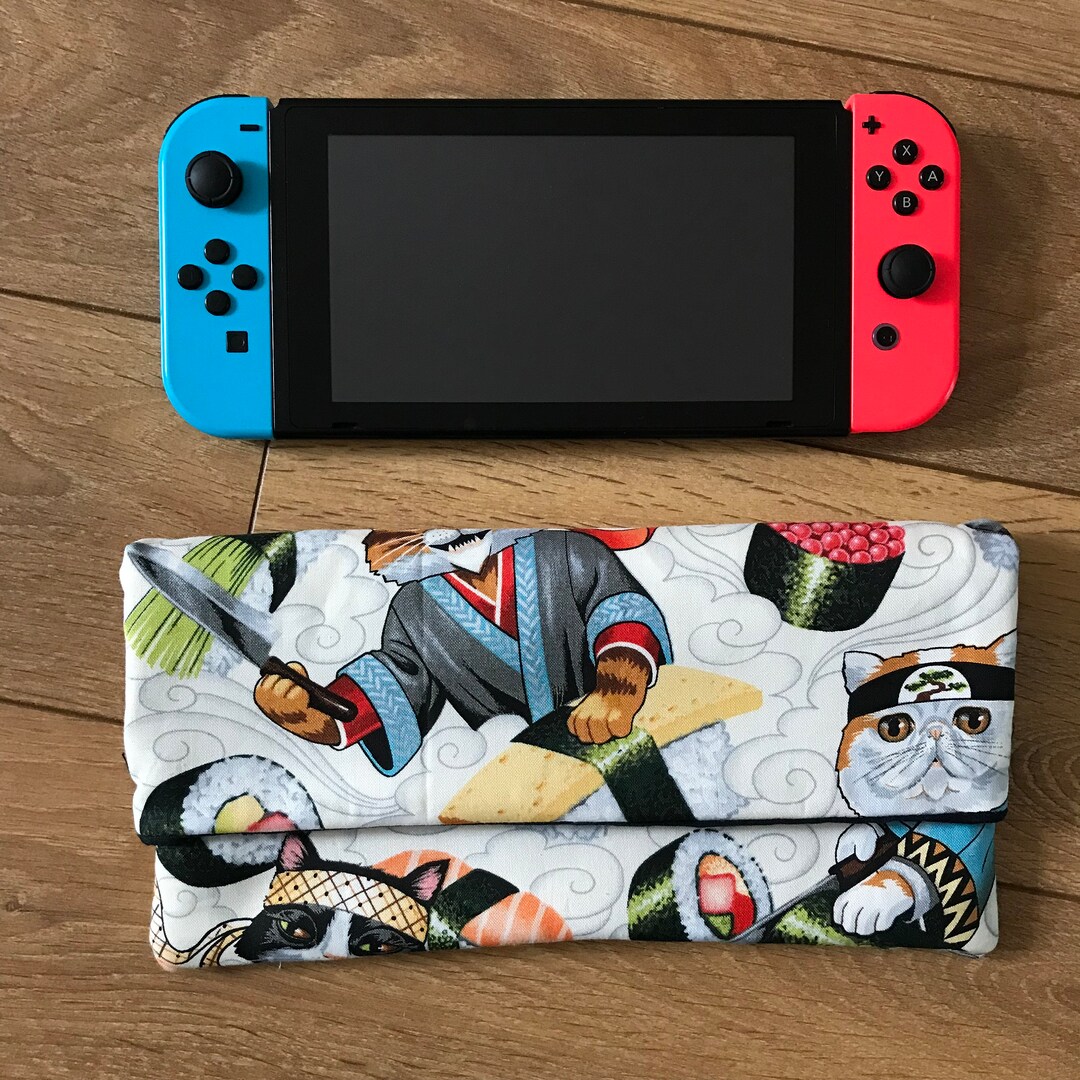 Nintendo Switch Carrying Case kawaii Sushi Cat Printed Japanese Linen ...