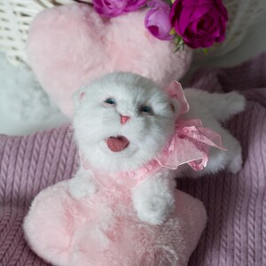 Little White Kitten/realistic Toy/plush Stuffed Animal/cute Handmade ...