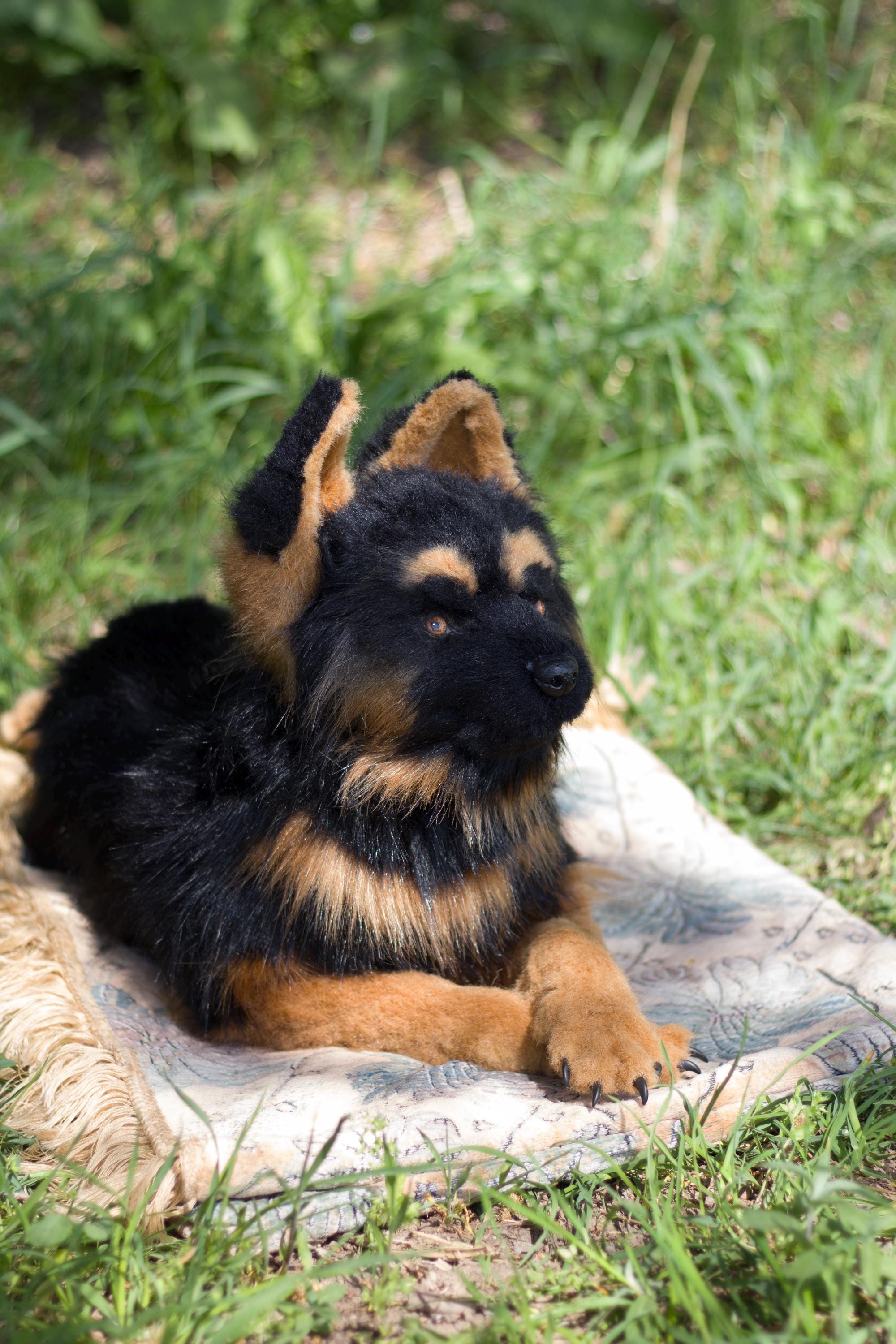 German Shepherd Puppy Amadeus Poseable Handmade Plush Life-size Animal ...