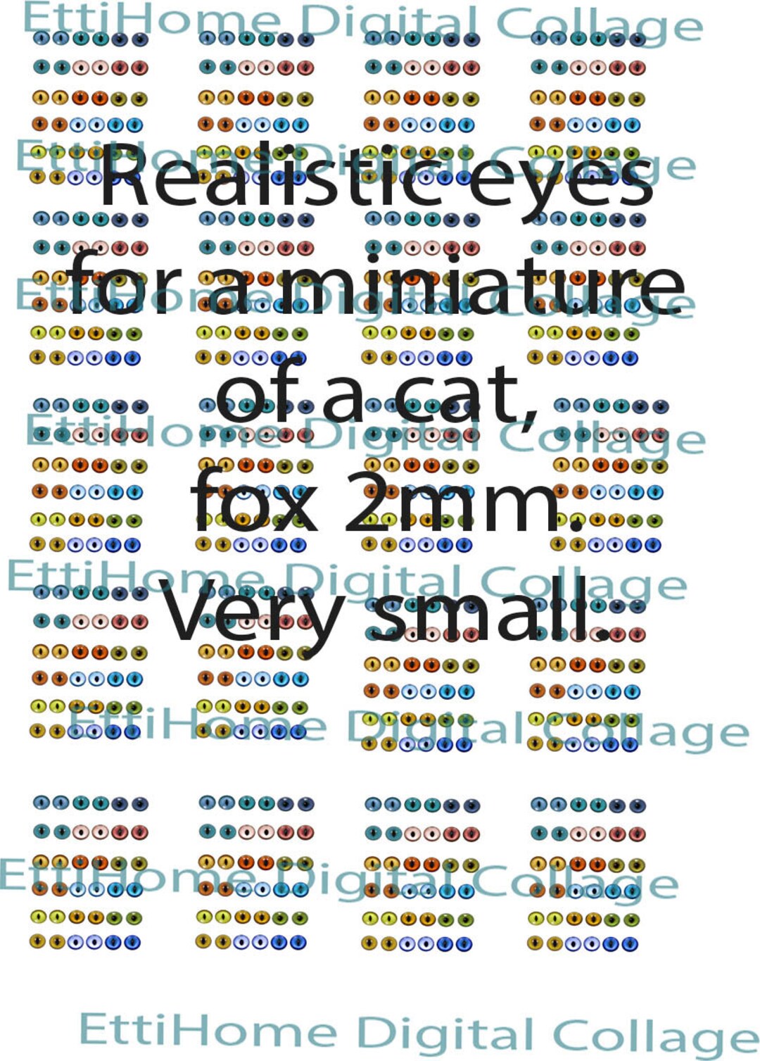Fox Cat Eyes Digital Collage Sheet Printable Fox Digital Eyes Realistic ...