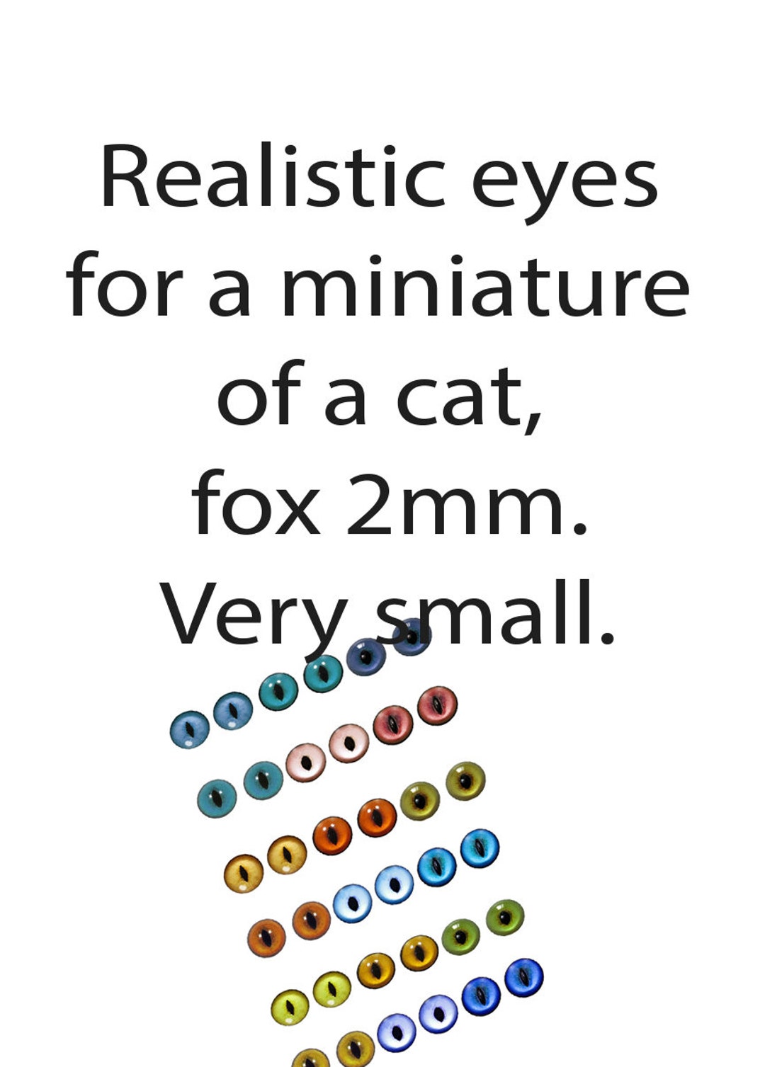 Realistic Eyes for a Miniature of a Cat, Fox 2mm. Very Small.animal Eye ...