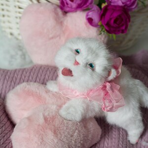 Little White Kitten/realistic Toy/plush Stuffed Animal/cute Handmade ...