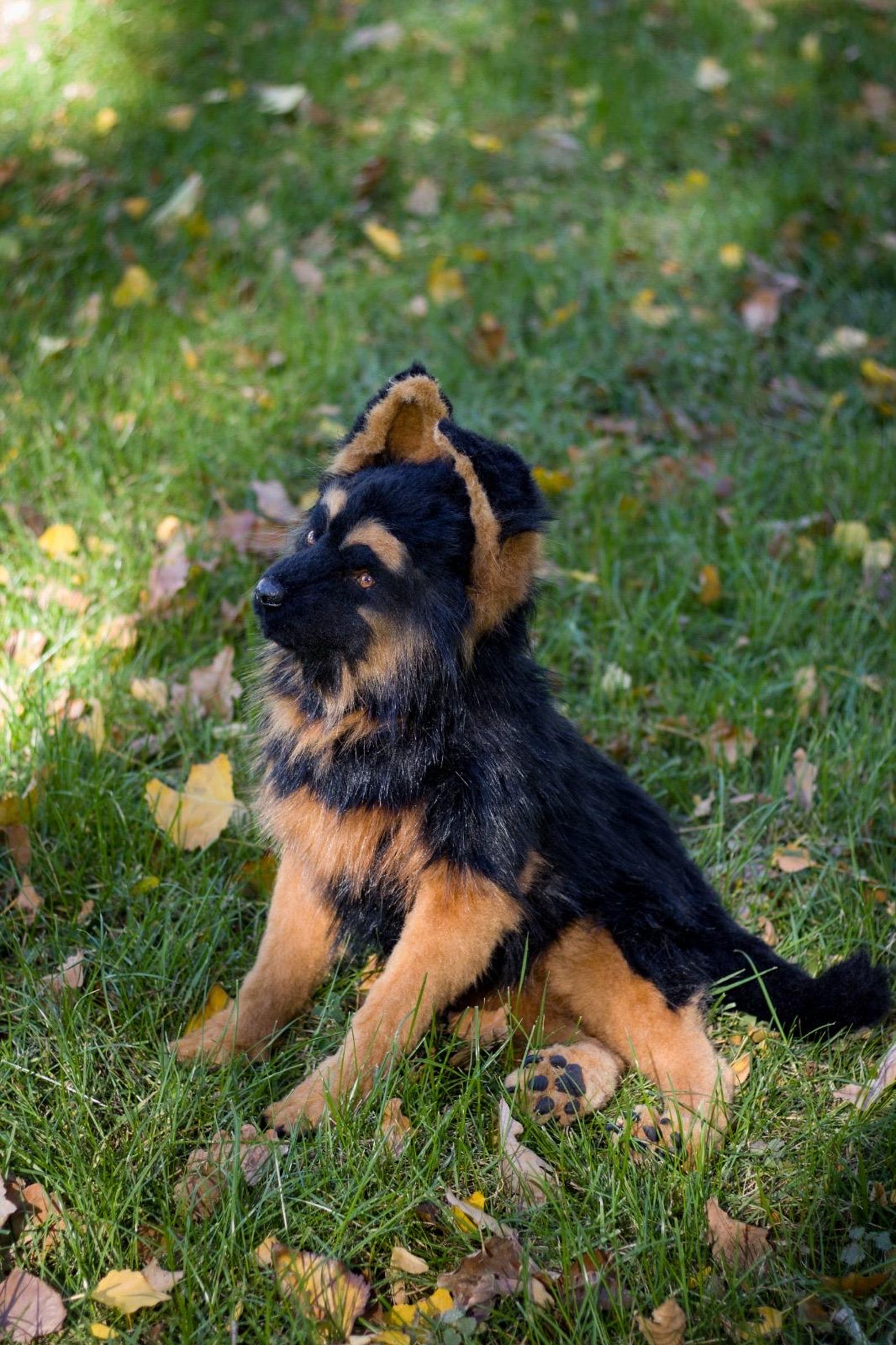 German Shepherd Puppy Amadeus Poseable Handmade Plush Life-size Animal ...